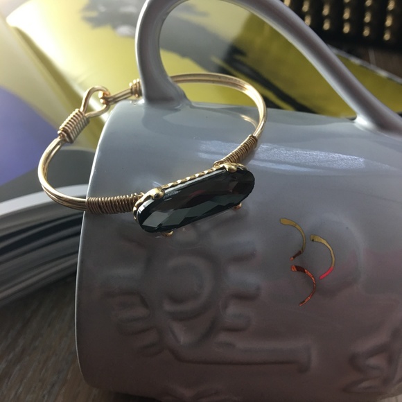 Jewelry | Gray Gemstone Gold Wire Bangle Boho Jewelry | Poshmark